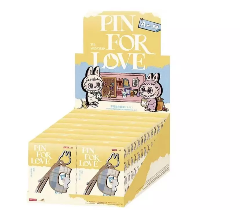 POPMART LABUBU Labubu heart code letter pendant blind box key chain bag ...