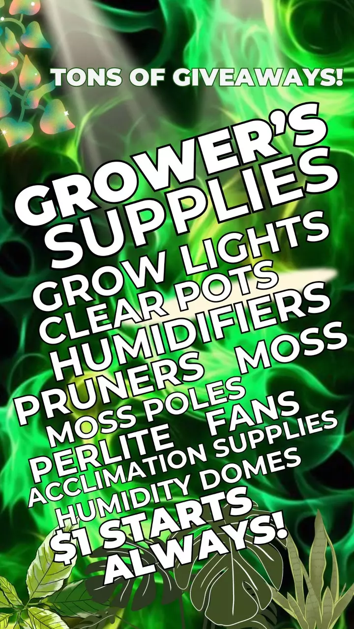$1 Starts, Giveaways! Grow lights, humidity domes & more!